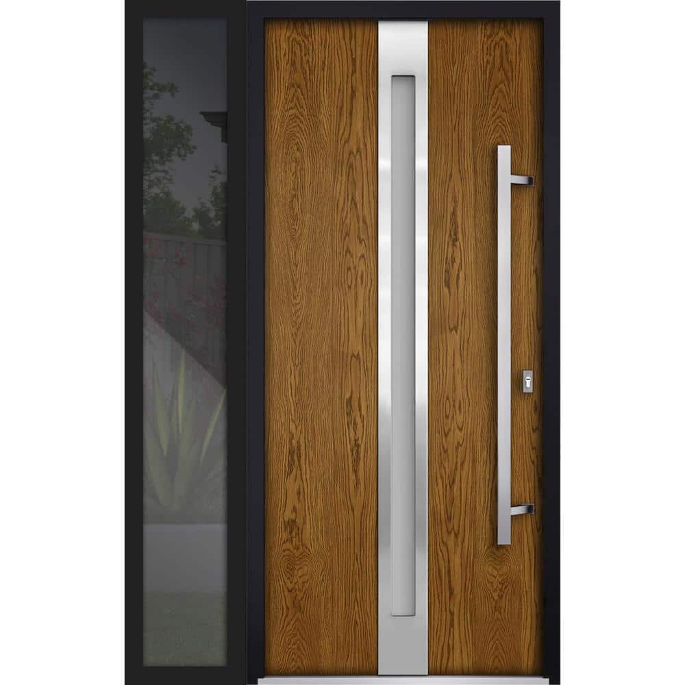 VDOMDOORS 50 in. x 80 in. Left-Hand/Inswing Sidelight Frosted Glass ...