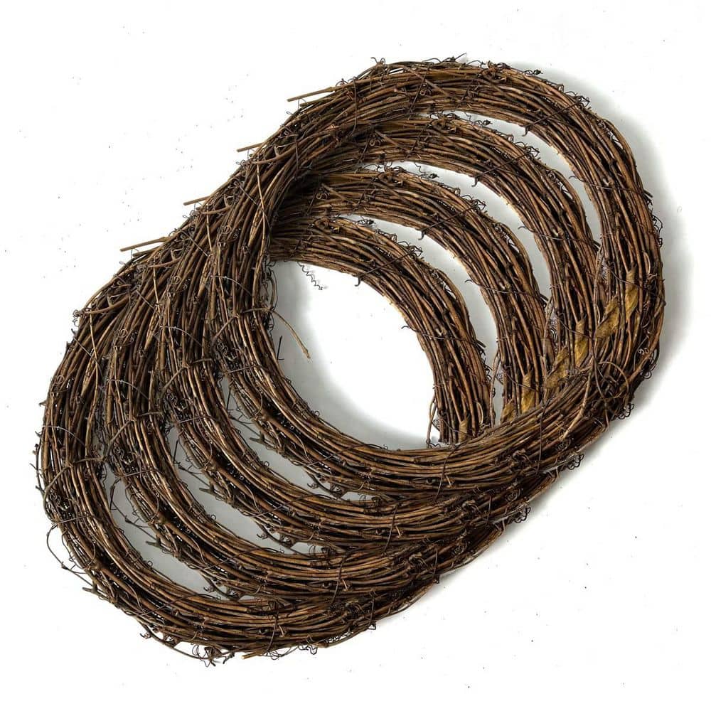 OGETFUUR 6-Piece 12 in. Natural Grapevine Wreath for DIY Christmas ...