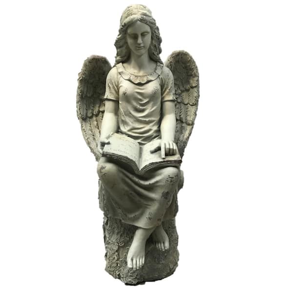 Zaer Ltd. International 46 in. Tall Sitting Magnesium Angel Garden ...