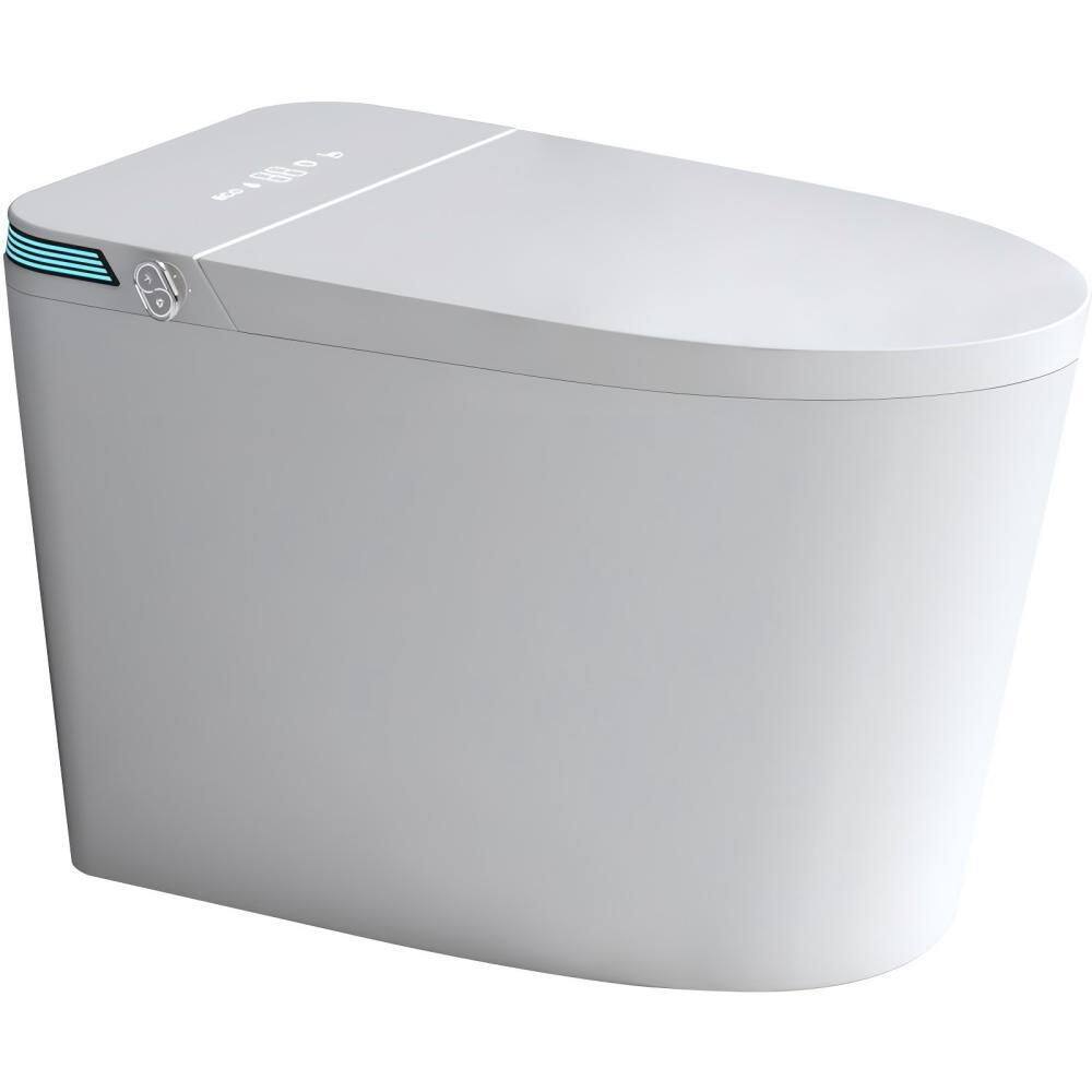 SANFANGIE BW Elongated Smart Bidet Toilet 1.28 GPF in Pure White with ...