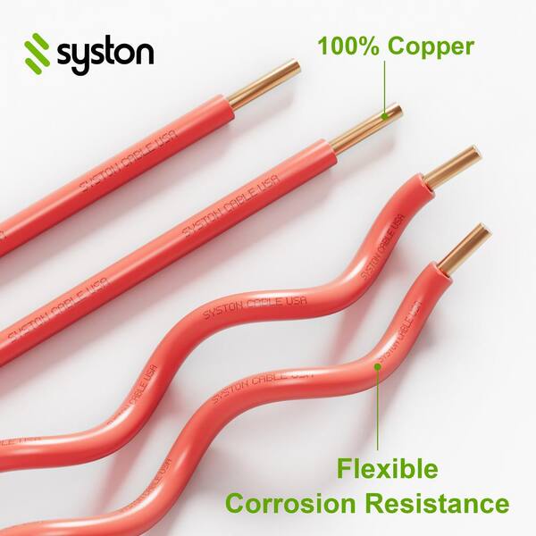 250 ft. Red 14 AWG 600 Volt Solid Cu Direct Burial Tracer Wire for Locating Underground Pipes Line