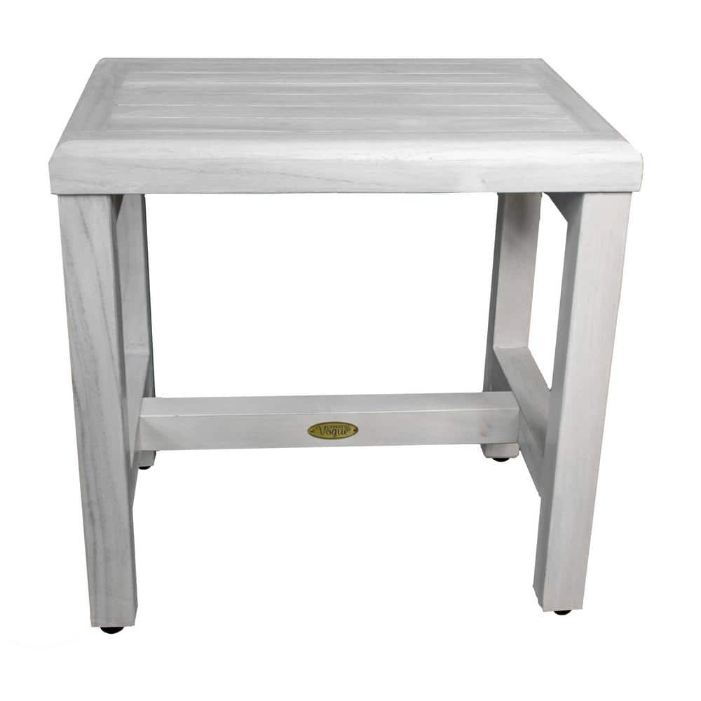 Coastal Vogue Shoji Teak Shower Stool 18" High Wood Shower Stool with ...