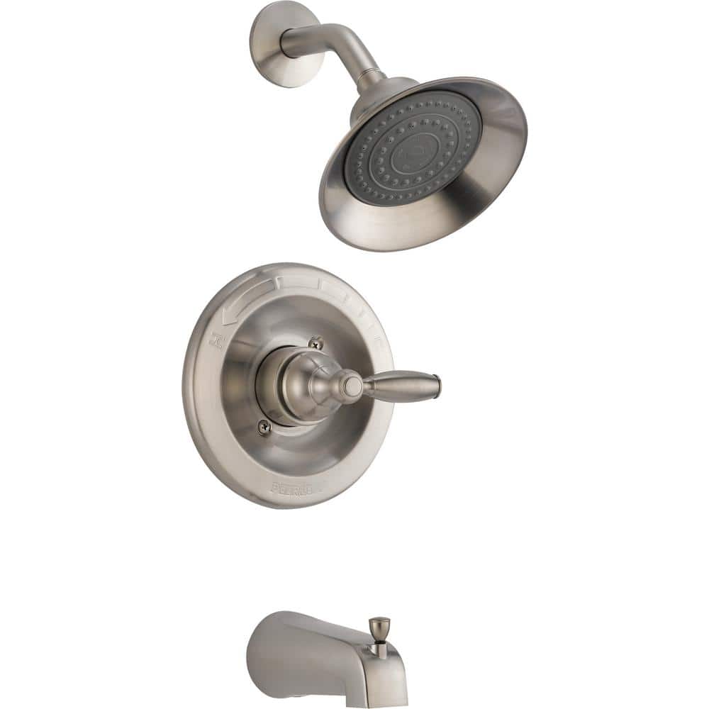 Peerless Single-Handle 1-Spray Tub and Shower Faucet in Brushed Nickel ...