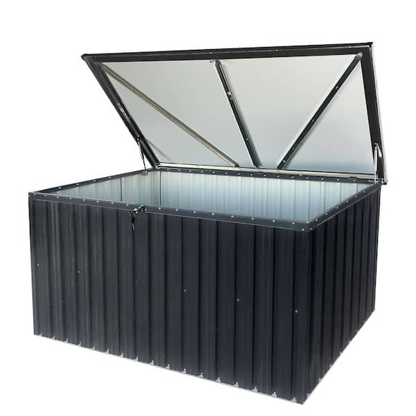 72 in. W x 35 in. D x 37 in. H Black Metal Outdoor Storage Cabinet ...