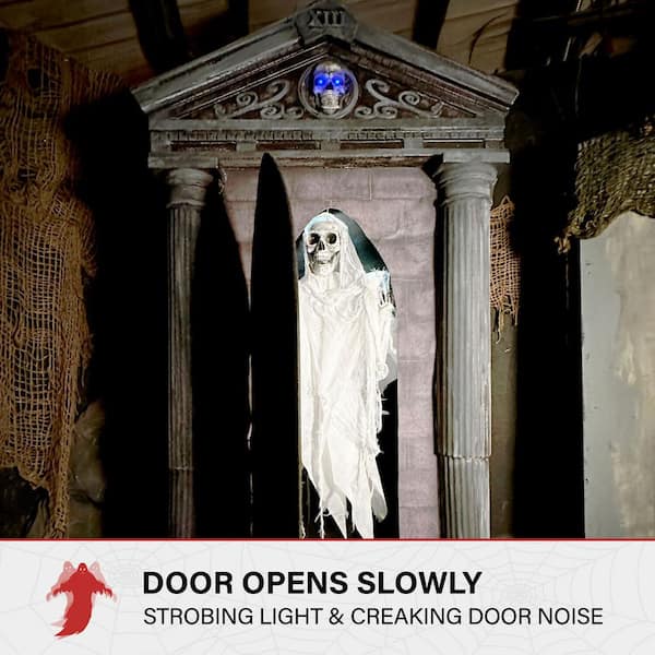 Haunted Hill Farm 6.7 ft. Life-Size Motion-Sensor Mausoleum Animatronic ...