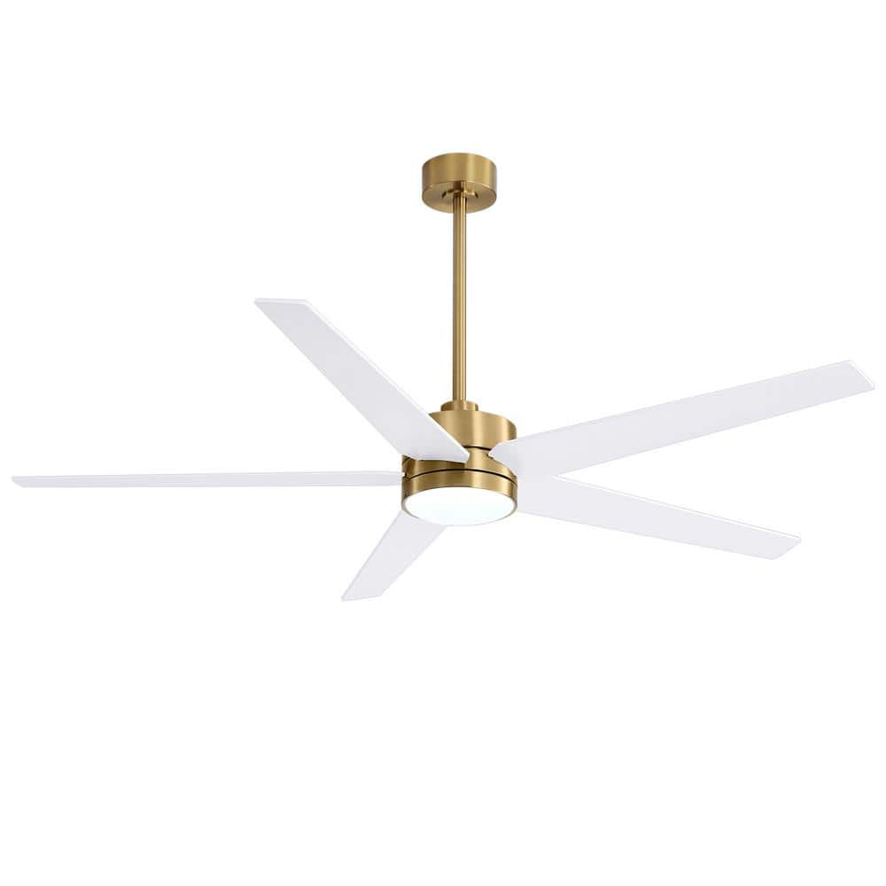 Sky Hog 65 in. Integrated LED Indoor Gold and White downrod Mount ...