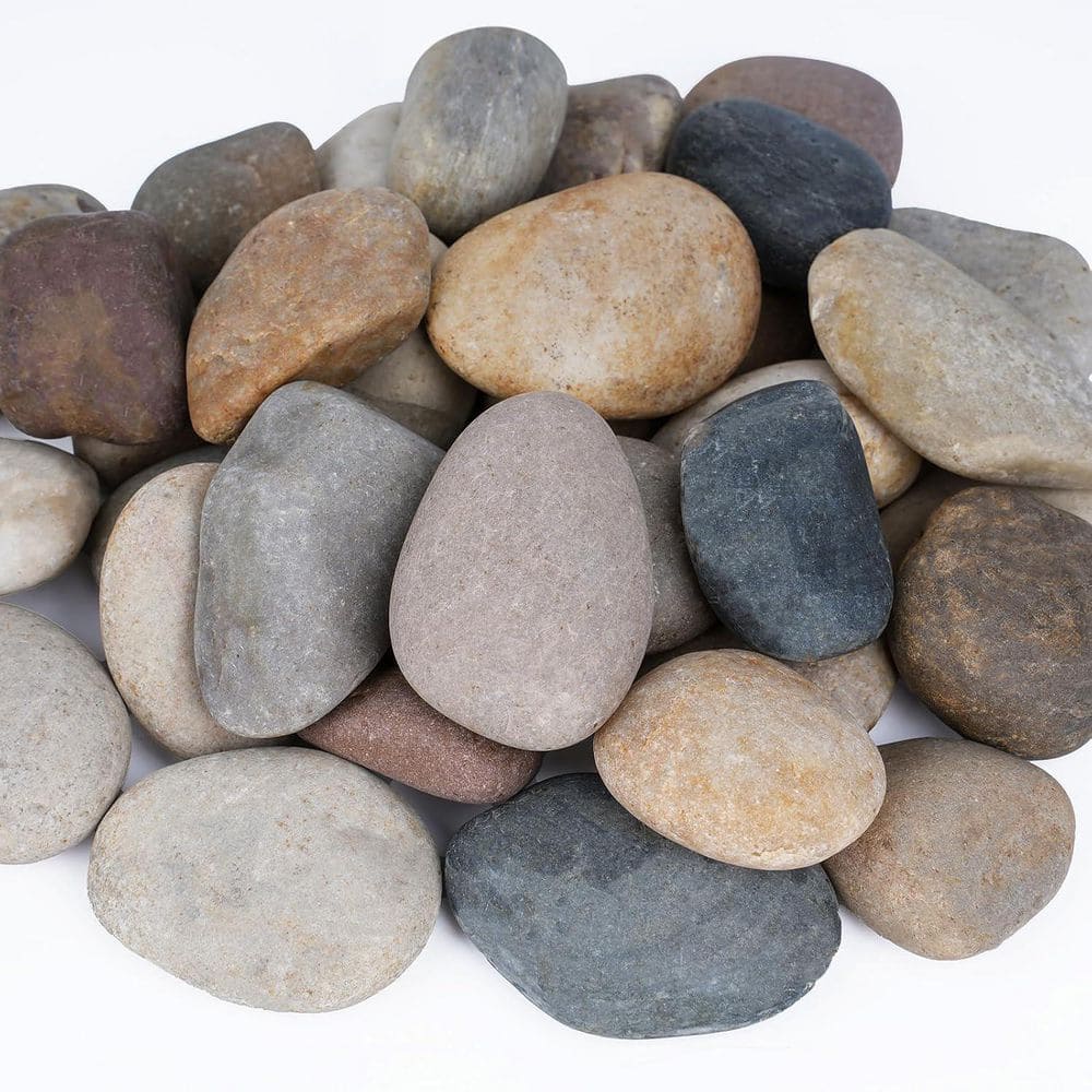.N/A 0.5 cu. ft. Decorative Mixed Color Natural River Rock Stones 20 ...