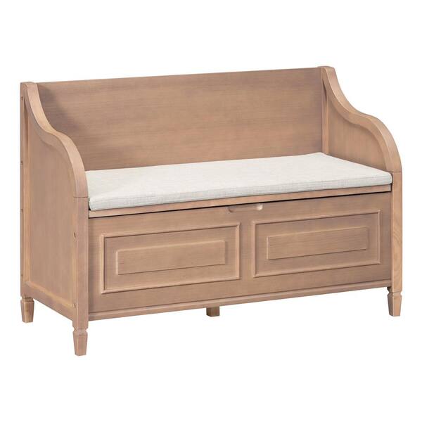 Harper & Bright Designs Brown Dining Bench Back with Hidden Storage ...