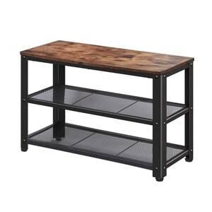 18 H 6-Pair 2-Tier Brown Metal Shoe Rack IW-005-20523 - The Home Depot