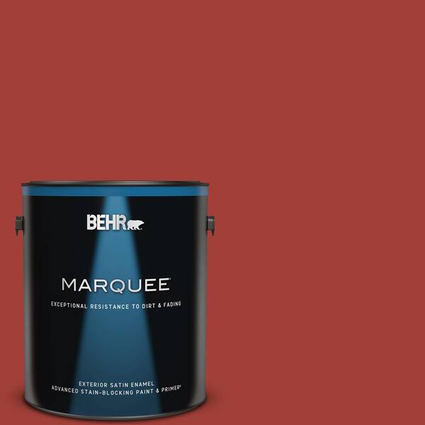 BEHR MARQUEE 1 gal. #PPU2-16 Fire Cracker Satin Enamel Exterior Paint ...