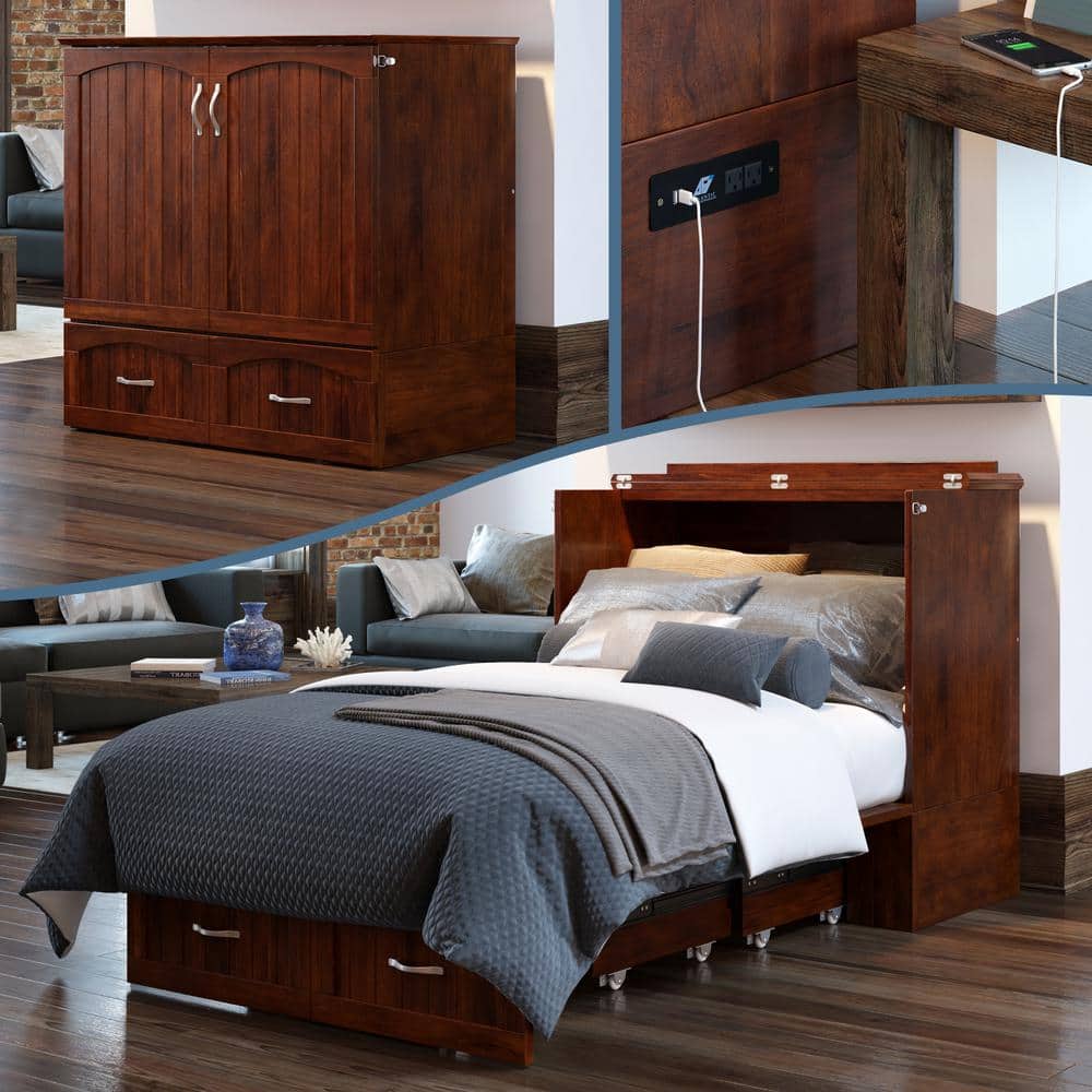 Reviews for AFI Southampton Walnut Solid Wood Frame Twin XL Murphy Bed ...