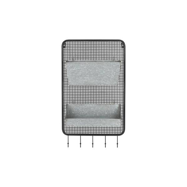 StyleWell 31 in. H x 18 in. W x 5 in. D Black and Galvanized Metal Wall ...