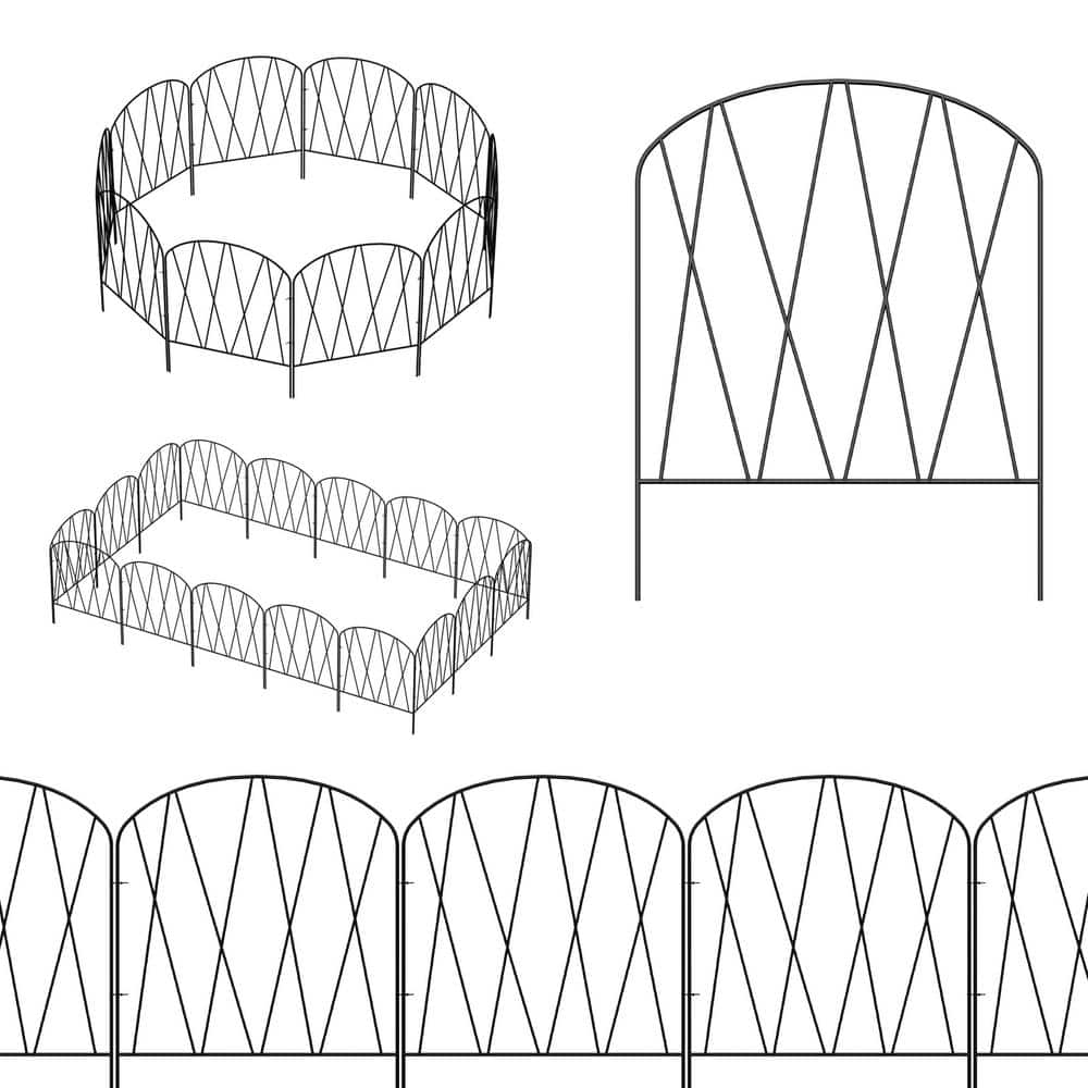 Oumilen 10.3 ft. L x 15.9 in. H Decorative Garden Fence Animal Barrier ...