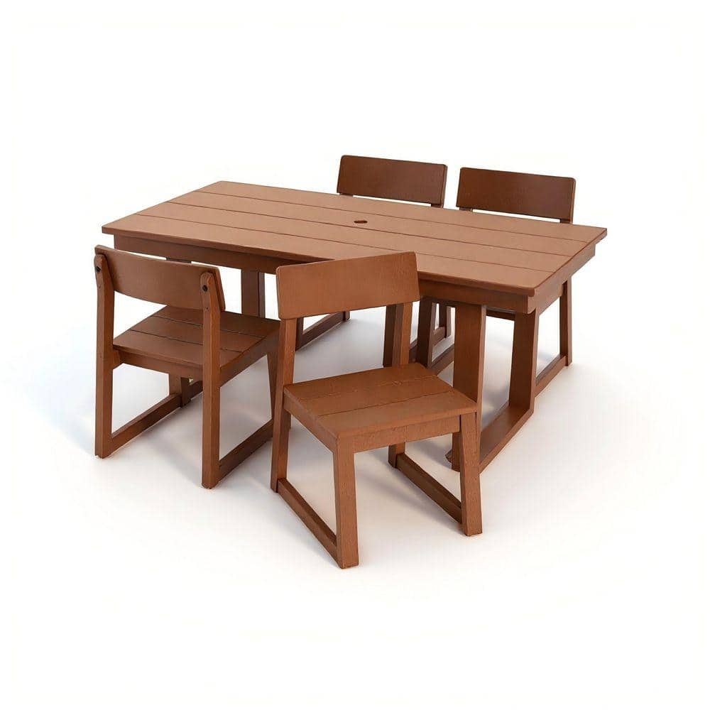 SOTEN RUGGED TABLET LLC 5-Piece HDPE Outdoor Dining Conversation ...