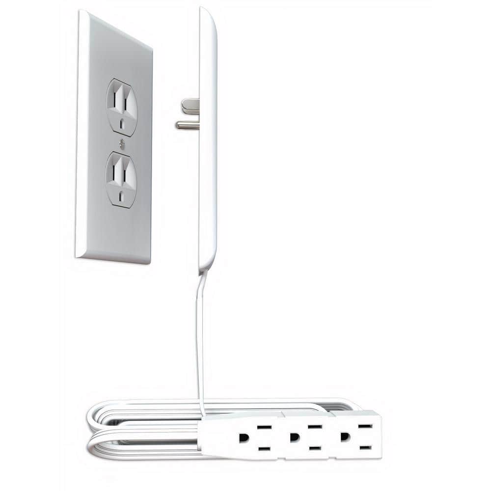 sleek socket 8 ft. 3-Outlet Cord and Plug Concealer with Cord ...