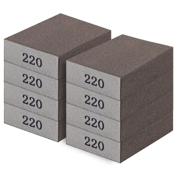 8-Pack 220 Grit Sandpaper Block, High-Density Sponge Sanding Sponge ...
