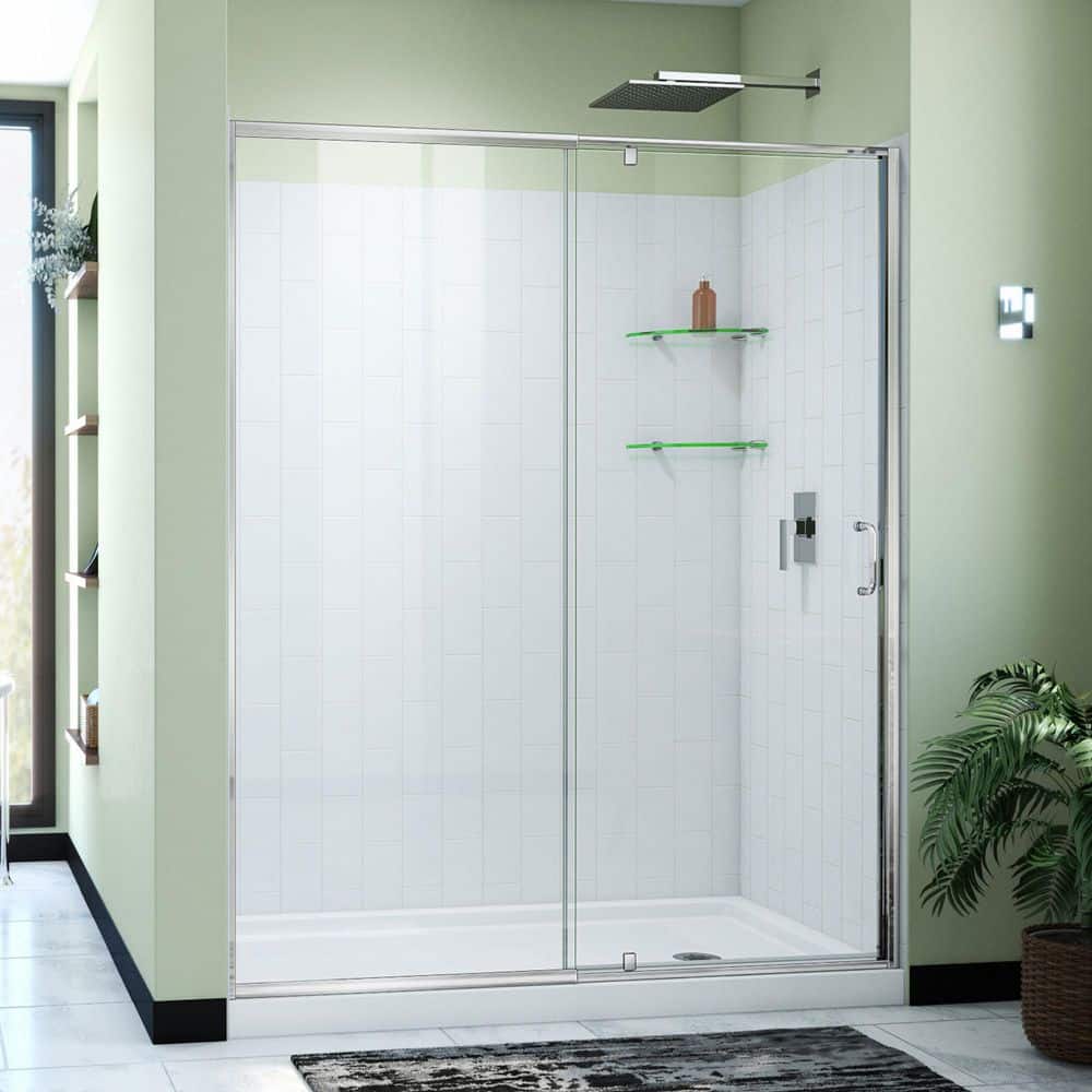 DreamLine 30 in. D x 60 in. W x 78 3/4 in. H Pivot Semi-Frameless ...