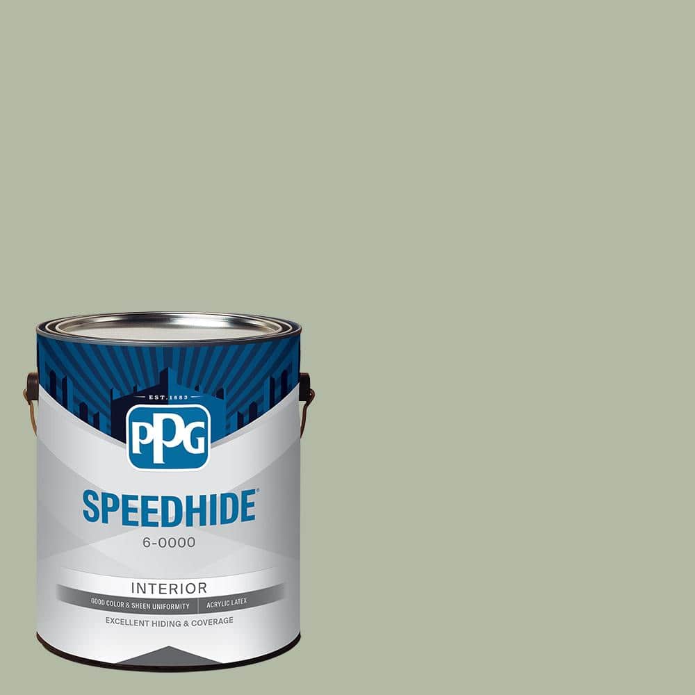 SPEEDHIDE 1 gal. PPG1124-4 Light Sage Satin Interior Paint PPG1124-4SH ...