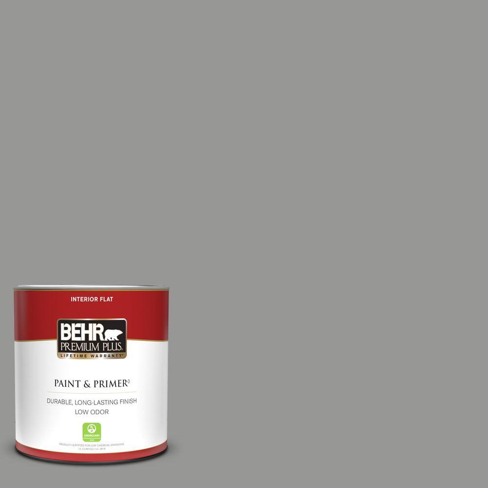 BEHR PREMIUM PLUS 1 qt. #PPU24-19 Shark Fin Flat Low Odor Interior ...