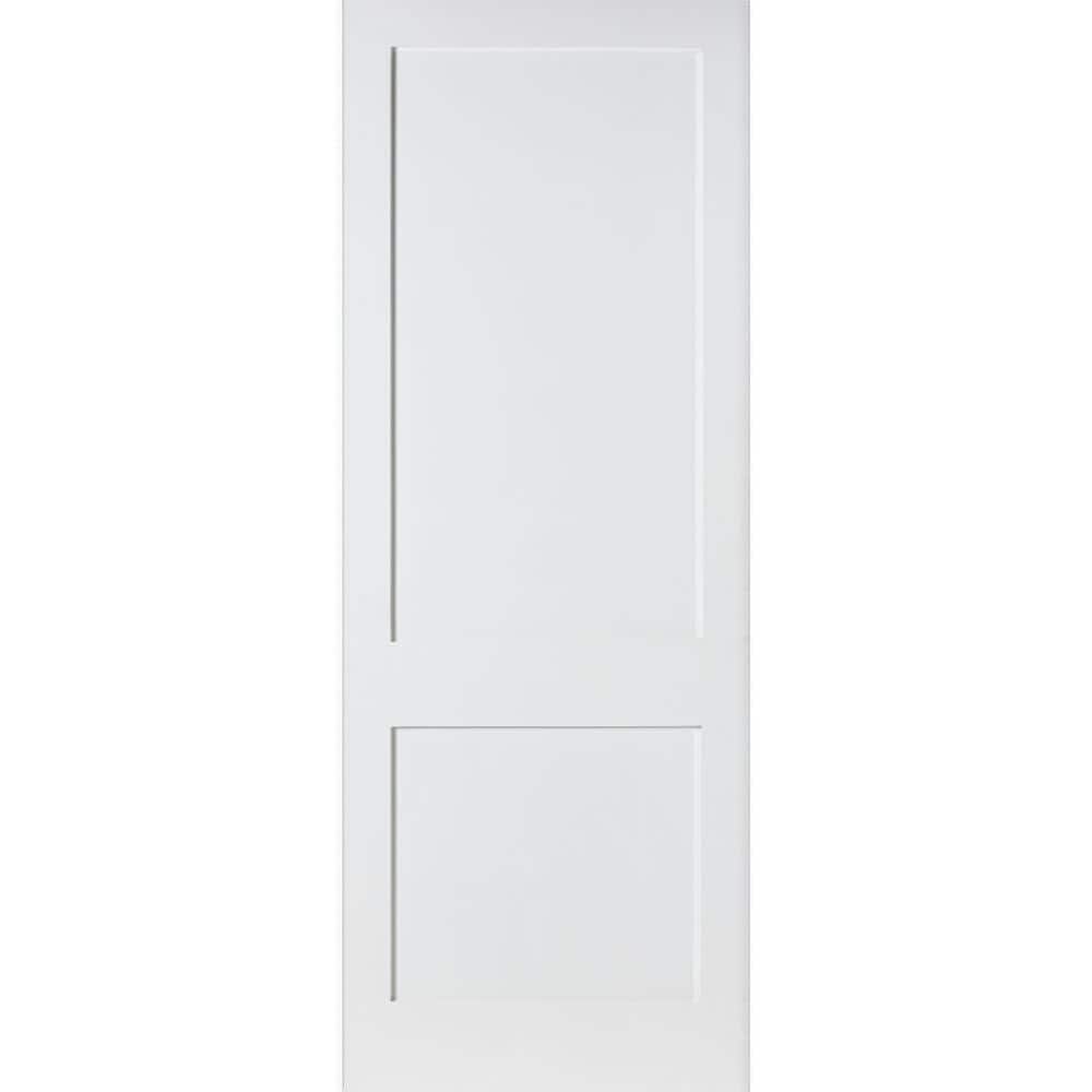 Krosswood Doors 36 in. x 96 in. Craftsman Shaker 2-Panel Primed Solid ...