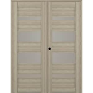 Belldinni Mirella 72" x 80" Right Hand Active 4-Lite Frosted Glass ...