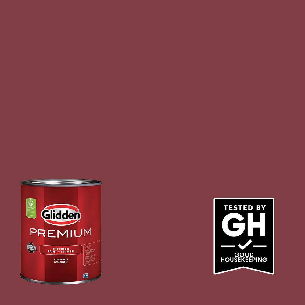 Glidden Premium 1 qt. PPG1052-7 Ruby Lips Flat Interior Latex Paint ...
