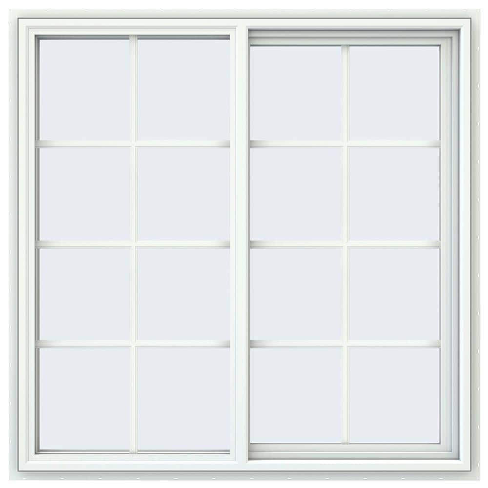 JELD-WEN 47.5 in. x 47.5 in. V-4500 Series White Vinyl Right-Handed ...