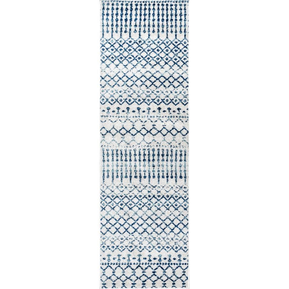 nuLOOM Moroccan Light Blue 2 ft. x 8 ft. Moroccan Runner Rug RZBD16N ...