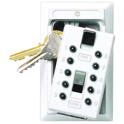 Kidde Mounted 5-Key Lock Box with Pushbutton Combination Lock, Titanium ...