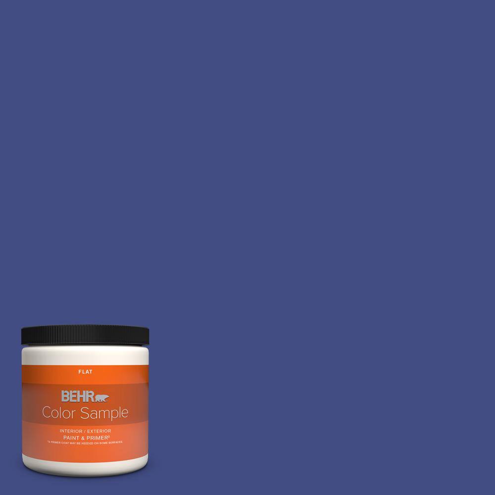 BEHR PREMIUM PLUS 8 oz. #MQ5-48 Boudoir Blue Flat Interior/Exterior ...