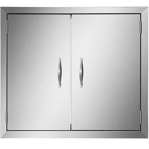 VEVOR BBQ Access Door 28 in. W X 19 in. H Double BBQ Door Stainless ...