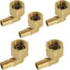 PLUMBFLEX 1/2 in. x 1/2 in. Brass PEX Barb x FIP 90-Degree Swivel Elbow Pipe Fitting (5-Pack ...