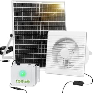 KIWDZFU 8 in. Solar Powered Exhaust Fan with 220CFM for Greenhouse ...