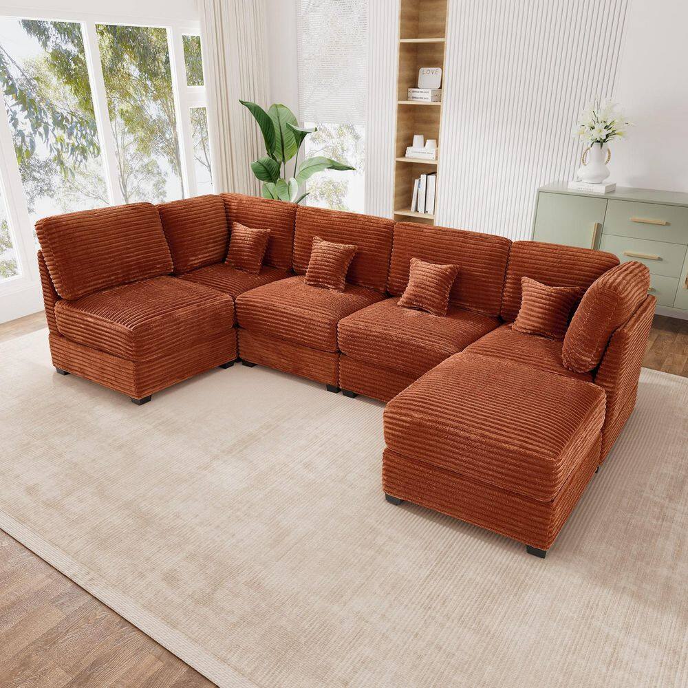 Noble House Vita Modern Minimalist 123.2 in. Corduroy Upholstered ...