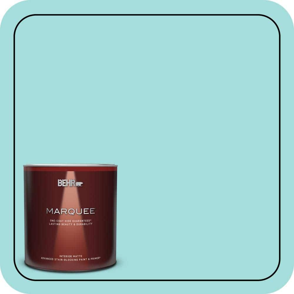 BEHR MARQUEE 1 qt. #500A-3 Aqua Spray Matte Interior Paint & Primer ...
