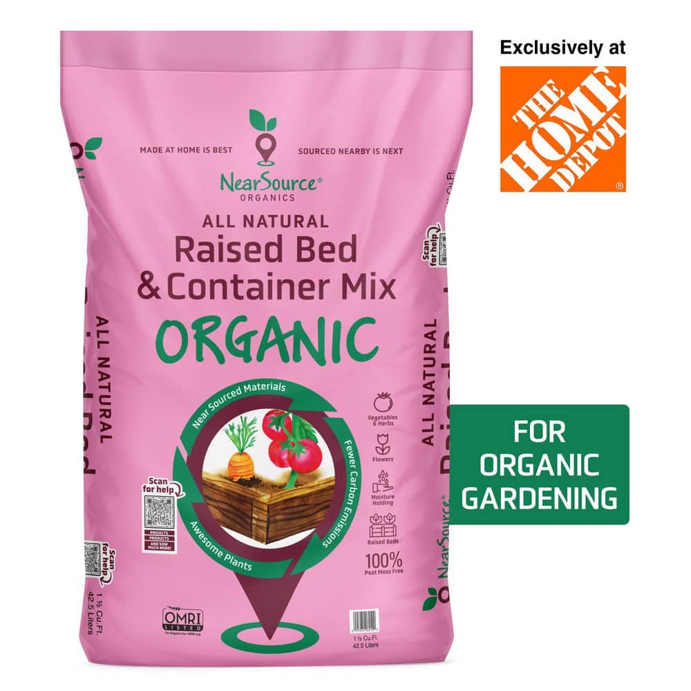 NEARSOURCE ORGANICS Organic Raised Bed and Container Mix Soil 1.5 cu ...