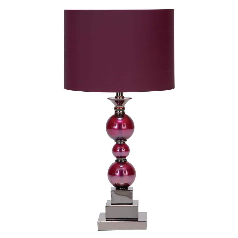 Litton Lane 6 in. Dark Red Glass Table Lamp (Set of 2) 40101 - The Home ...