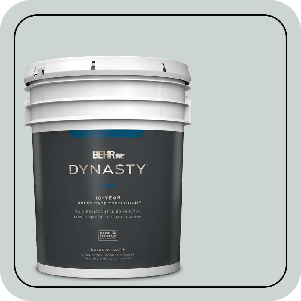 BEHR DYNASTY 5 gal. #ECC-34-1 Pacific Mist Satin Enamel Exterior Stain ...