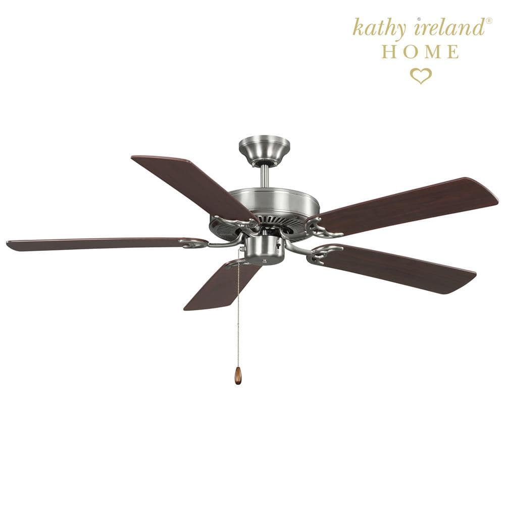Kathy Ireland Builder 52 in. Indoor Brushed Steel Ceiling Fan KICF517 ...