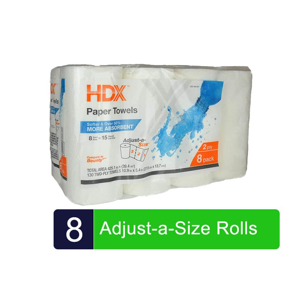 HDX Select-A-Size Paper Towels 2-Ply (8 Giant Rolls) 22008 - The Home Depot