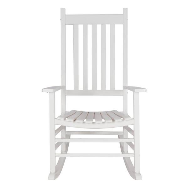 Shine Company Vermont Porch Rocker White Wood Outdoor Rocking Chair ...