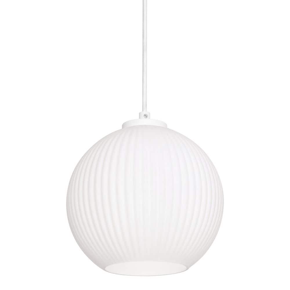 AFX Cleo 12-Watt 1-Light White Pendant Mini Pendant Light with Painted ...