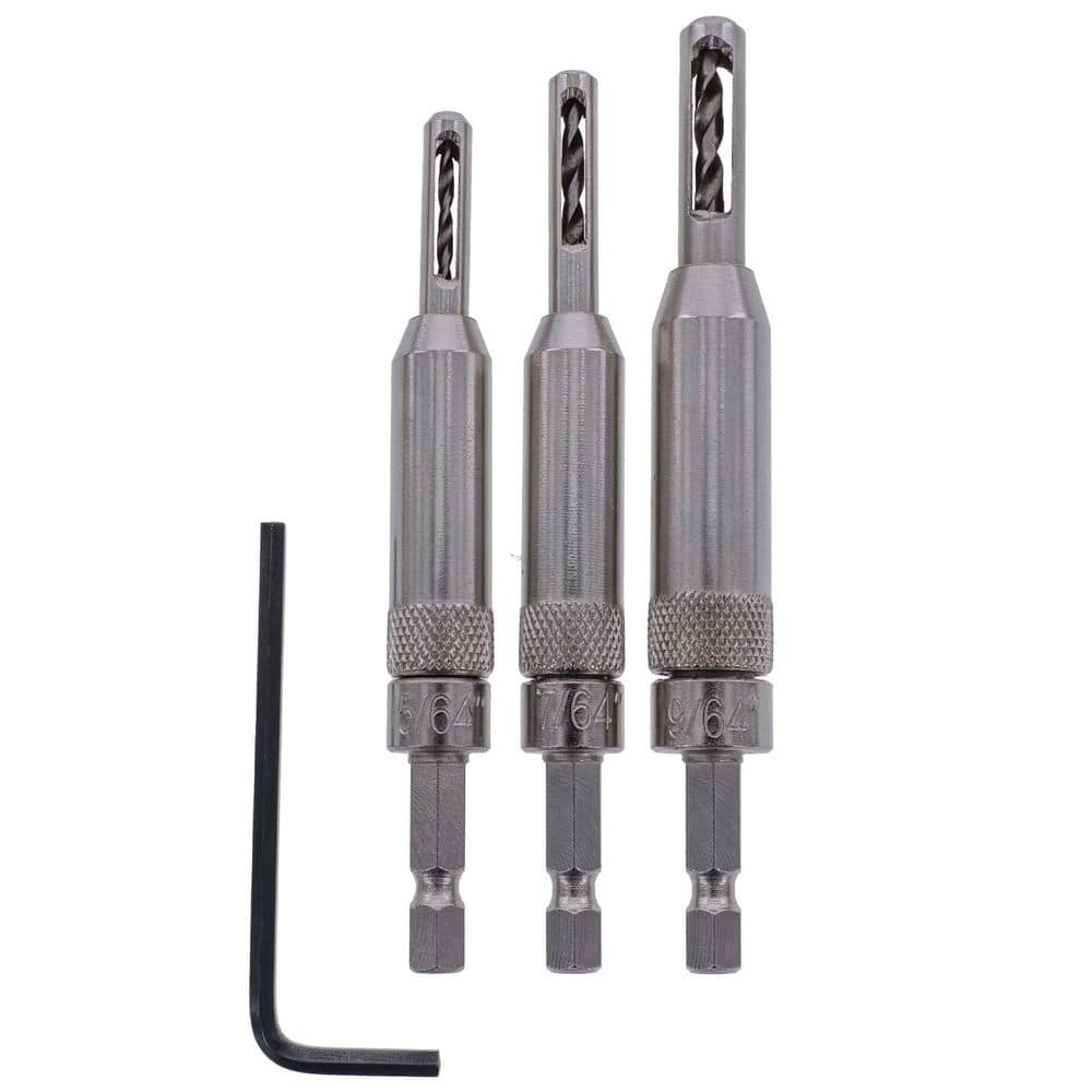 Milescraft Hinge Installation Self-Centering Steel Drill Bit Set (3 ...