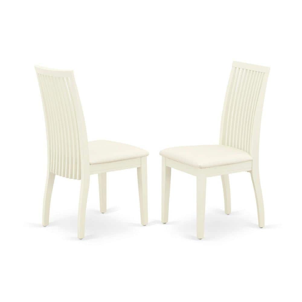 East West Furniture Linen White Linen Fabric Upholstered Wood Chairs ...
