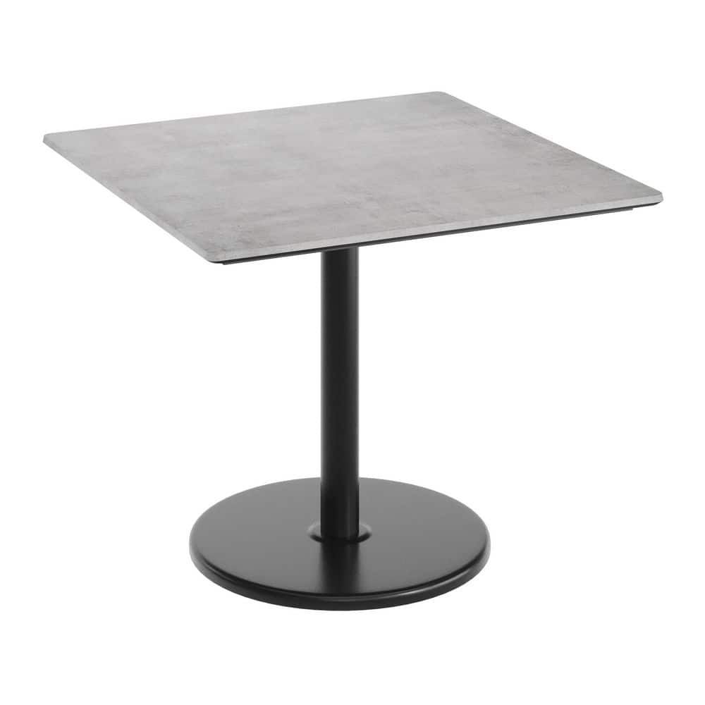 Carnegy Avenue Acadia Gray Faux Concrete/Black Base Wood 36 in. Column ...