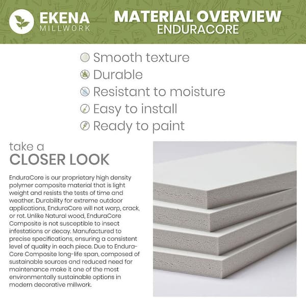 Ekena Millwork 11 1/4"W x 80"H EnduraCore Composite 2-Board Spaced ...