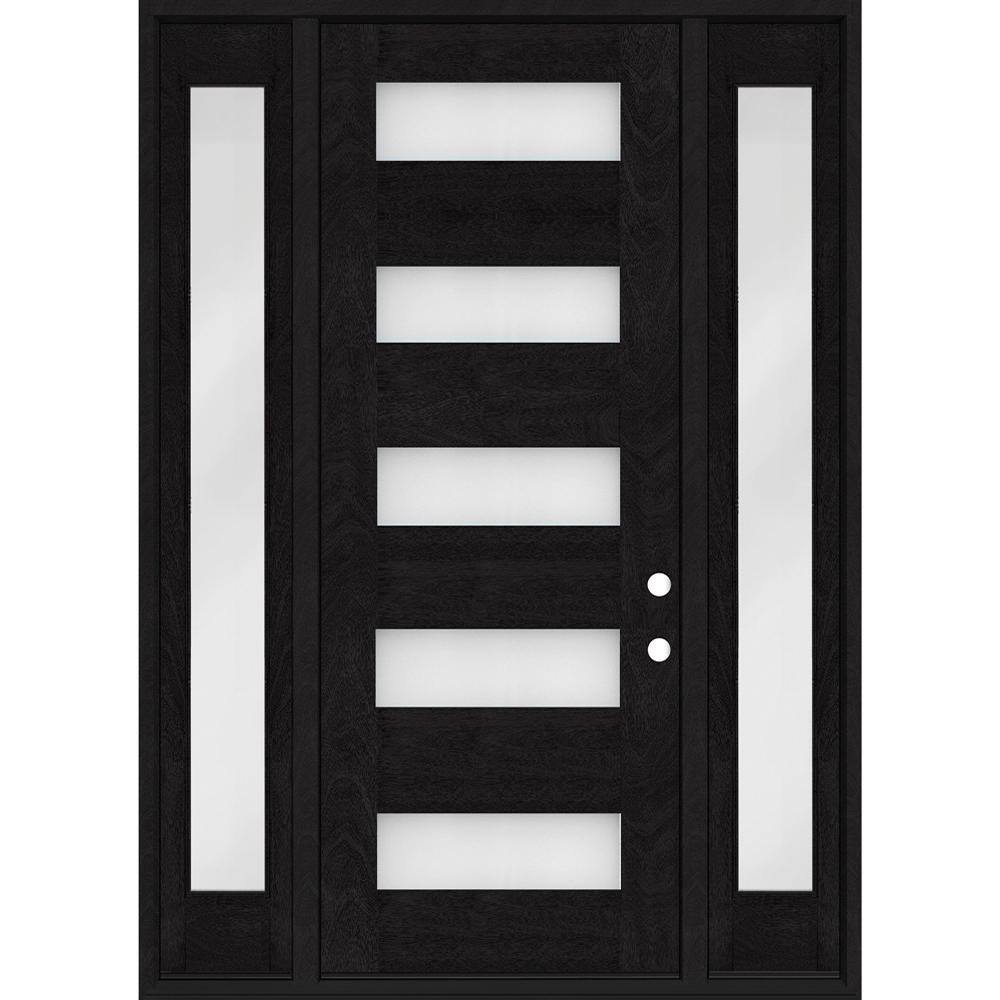 Steves & Sons Regency 64 in. x 96 in. 5L Modern Frosted Glass LH Onyx ...