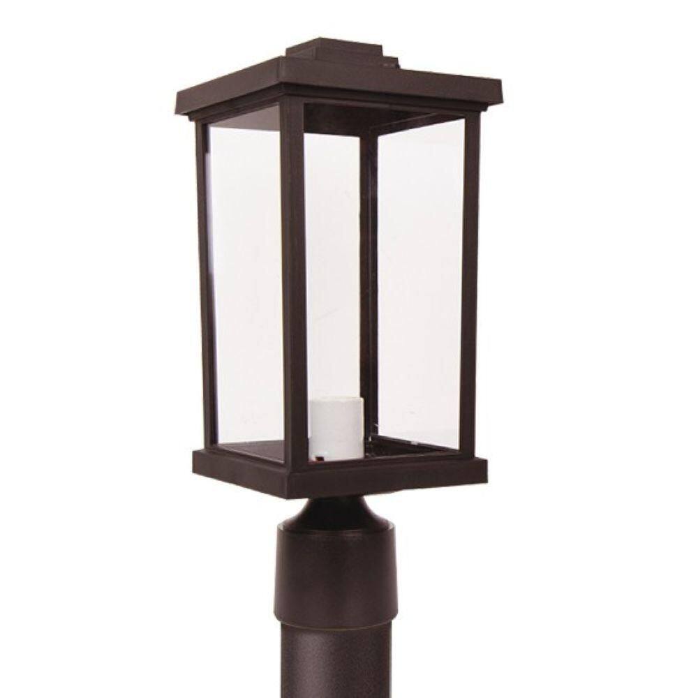 SOLUS Artisan Square 1-Light Bronze Hardwired Outdoor Weather Resistant ...