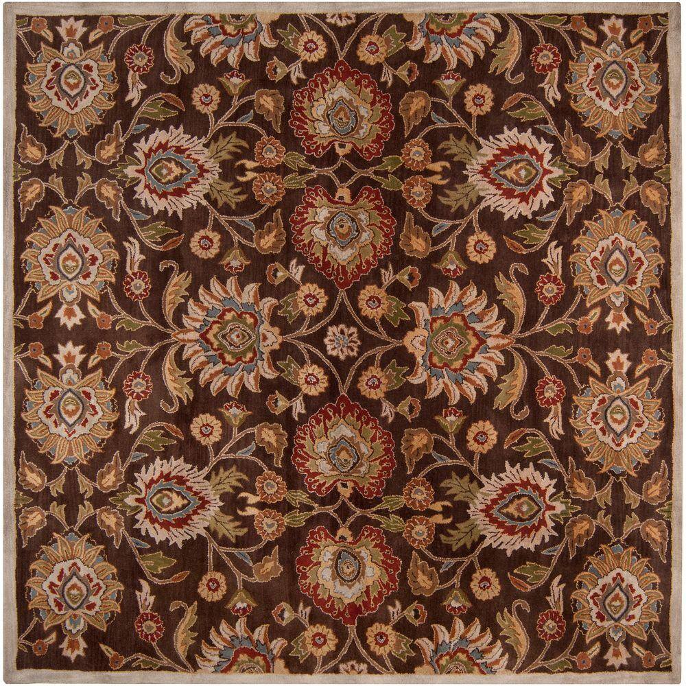 Livabliss Artes Chocolate Doormat 4 ft. x 4 ft. Square Area Rug Artes ...
