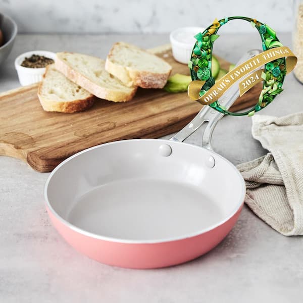 GreenPan Nova 8 in. Healthy Ceramic Nonstick Frying Pan Skillet Pink